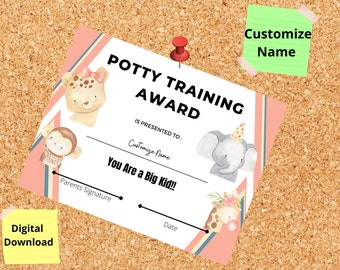 Dinosaur Potty Training Award, Certificate, Diploma, Toddler Reward ...
