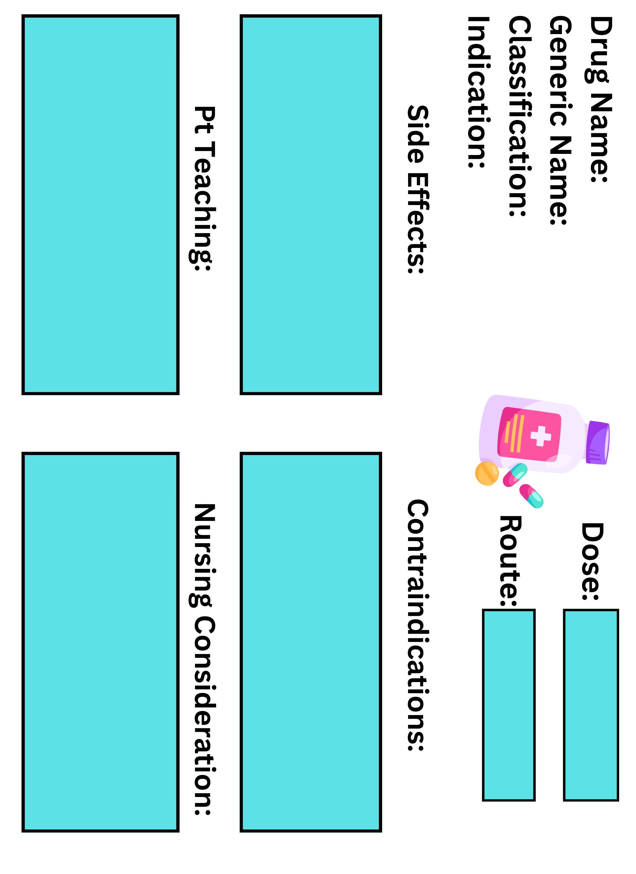 Nursing Pharmacology Drug Card Template, Phar Study Guide, Drug Cards ...