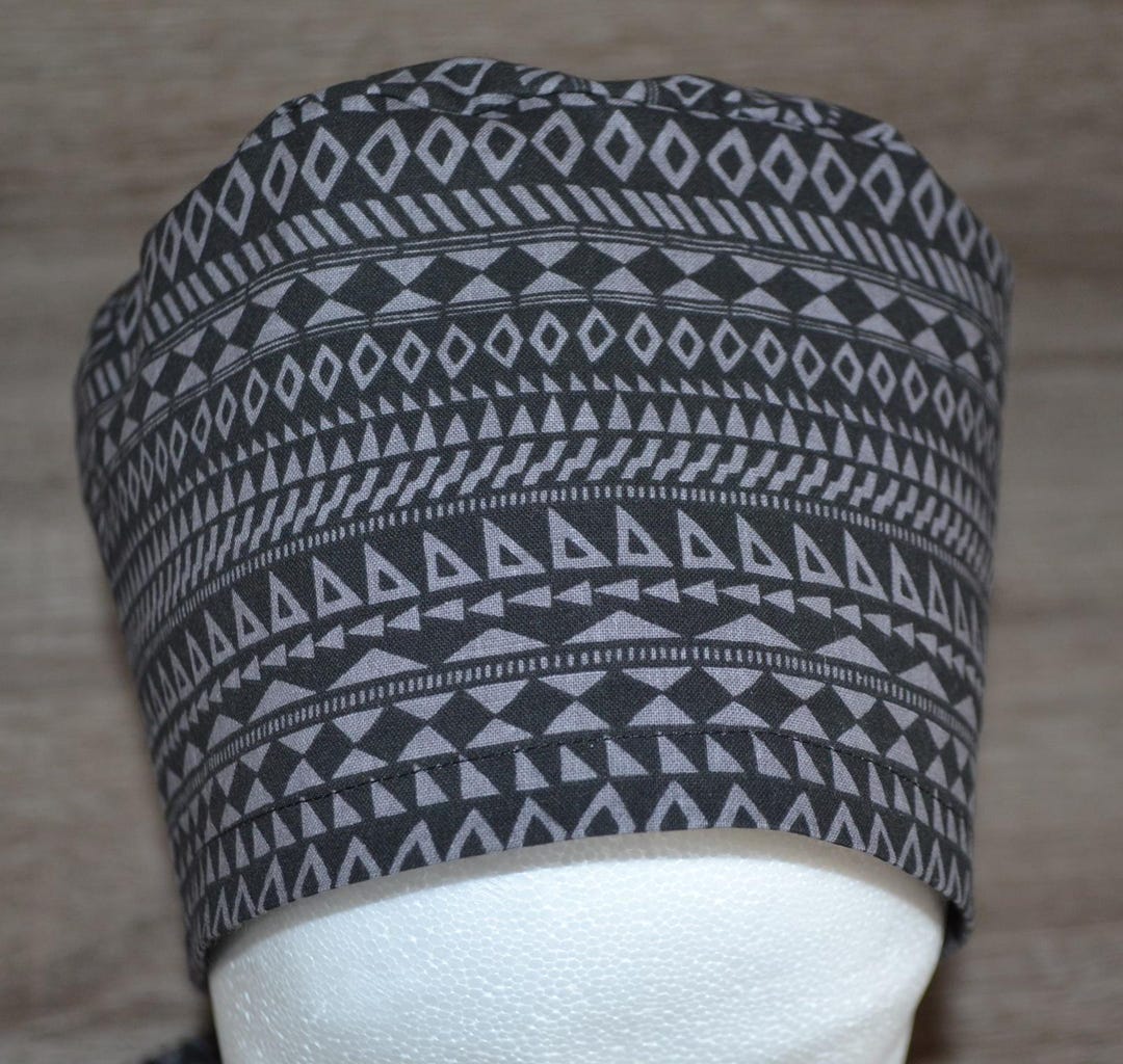 Surgical Cap Triangles Geometric Terry Cloth Band, Scrub Cap, Bandana ...