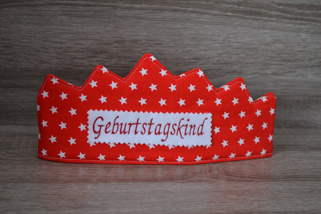 Birthday Crown Red, Crown, Children's Crown, Name Crown, Red With Stars ...