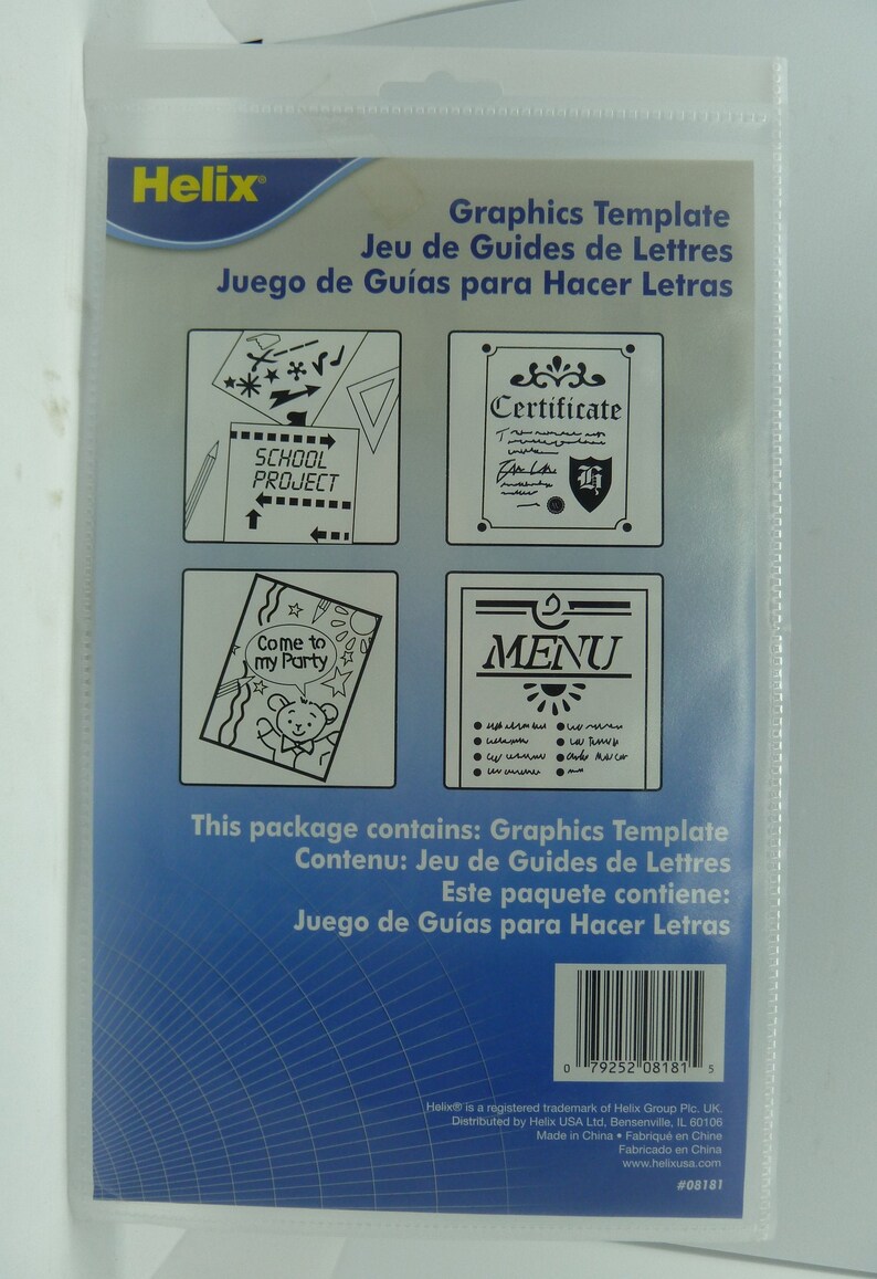 Helix Graphics Template Stencils for Drawing Creating Shapes | Etsy