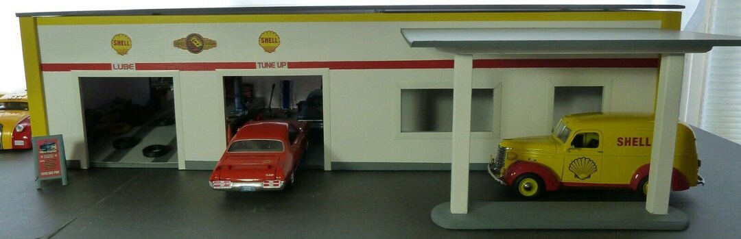Loaded-oversize Custom Model Garage/gas Station/store/office 1/24-25 ...