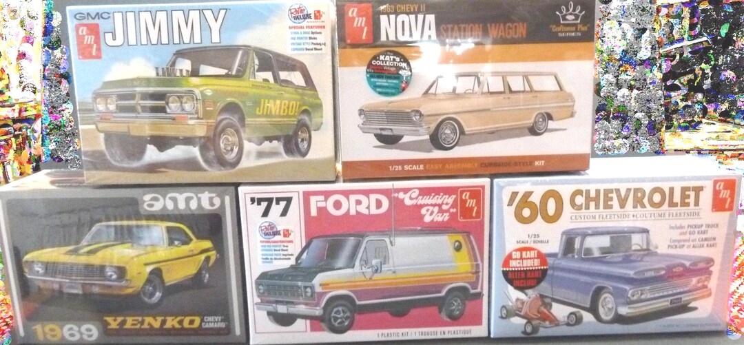 AMT 1:25 Scale Model Car Kit - '77 Ford Van, '69 Camaro - Etsy
