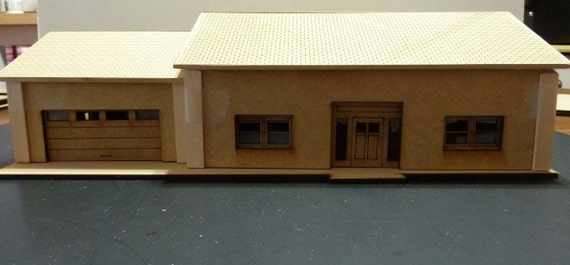Two Models 1:64 Scale Ranch Style House and Old Style Gas | Etsy