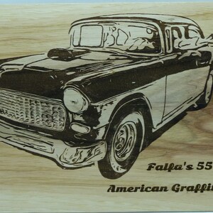 Laser Cut Wood Car Plaques-wall Art-counter Displays-falfa's 1955 Chevy ...