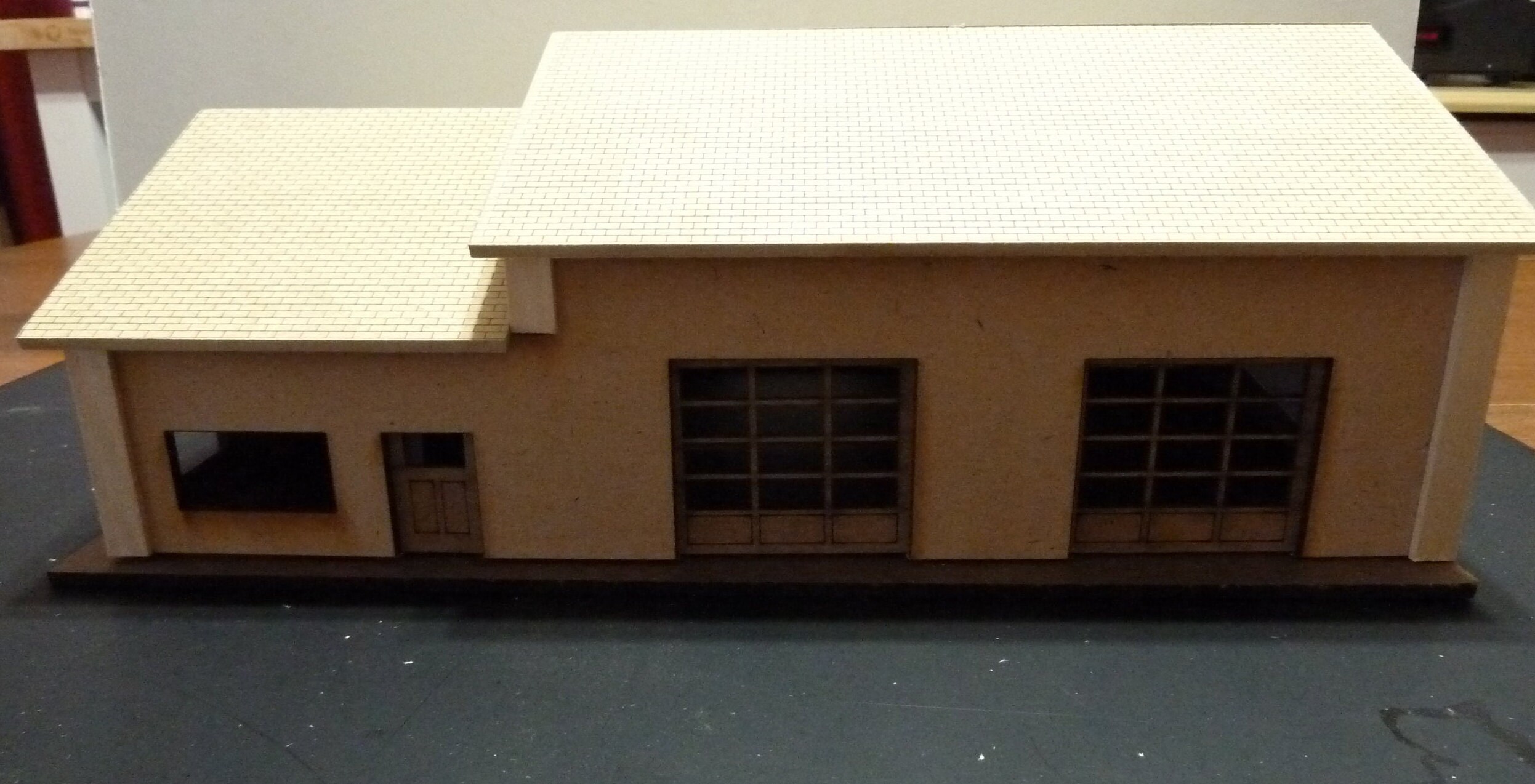 Two Models 1:64 Scale Ranch Style House and Old Style Gas Station ...