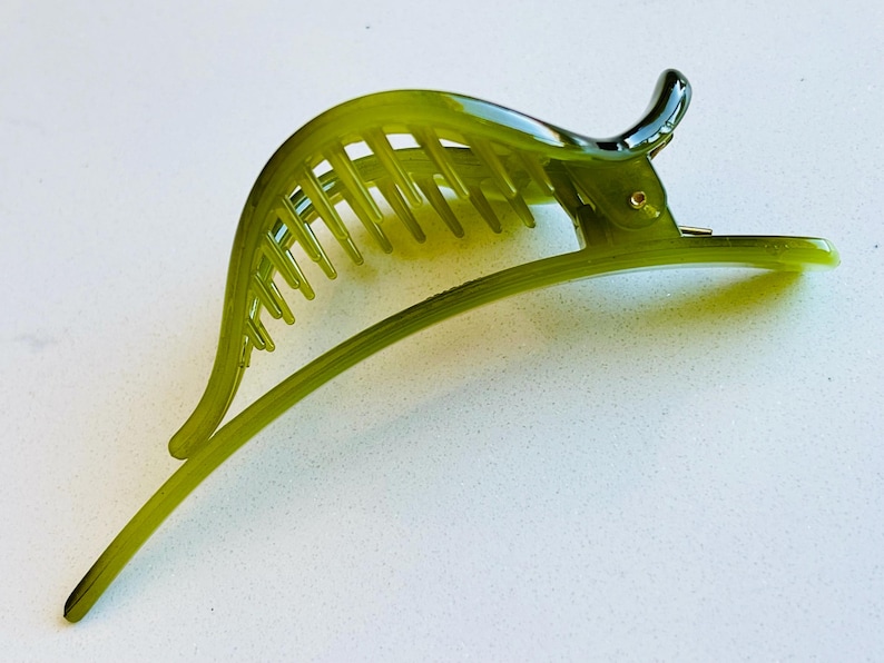Small Green & Multi Colors Flat Claw Hair Clip, Strong Hold, French ...