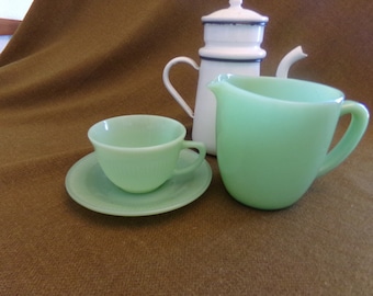 Jadeite Fire King Ball Pitcher Vintage - Etsy