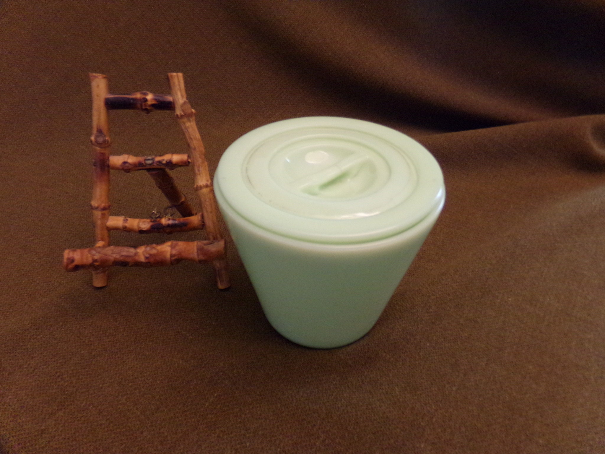 Vintage Jadeite Covered Container - Etsy