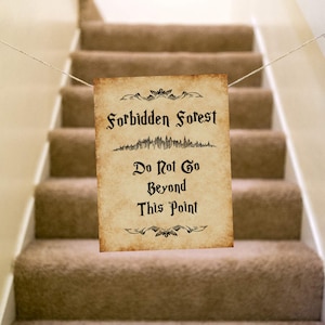 Wizard Theme Forbidden Forest Do Not Go Beyond This Point Sign Digital ...