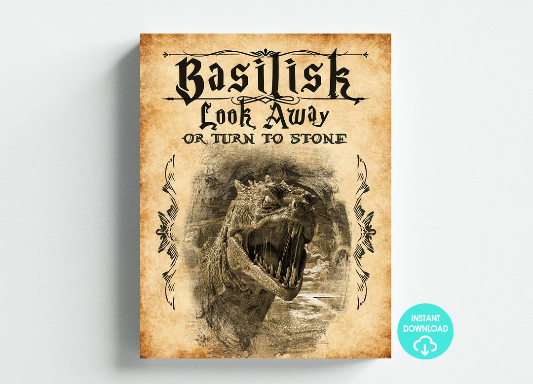 Wizard Theme Basilisk Beast Poster Fantastic Sign Party Decor Wall Art ...