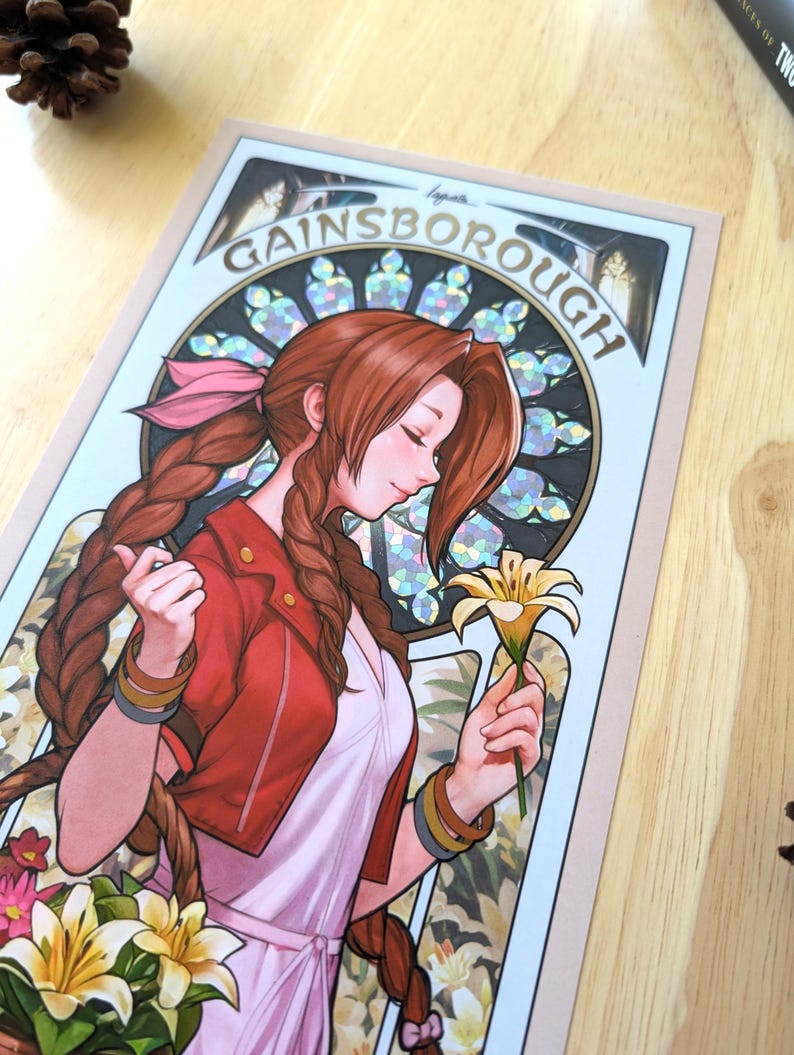 Final Fantasy VII 7 FF7 Aerith Art Nouveau Art Print Wall Art by Artist ...