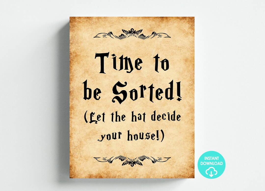 Wizard Theme Sorting Hat Sign Digital Download Letter Size 8.5x11 ...
