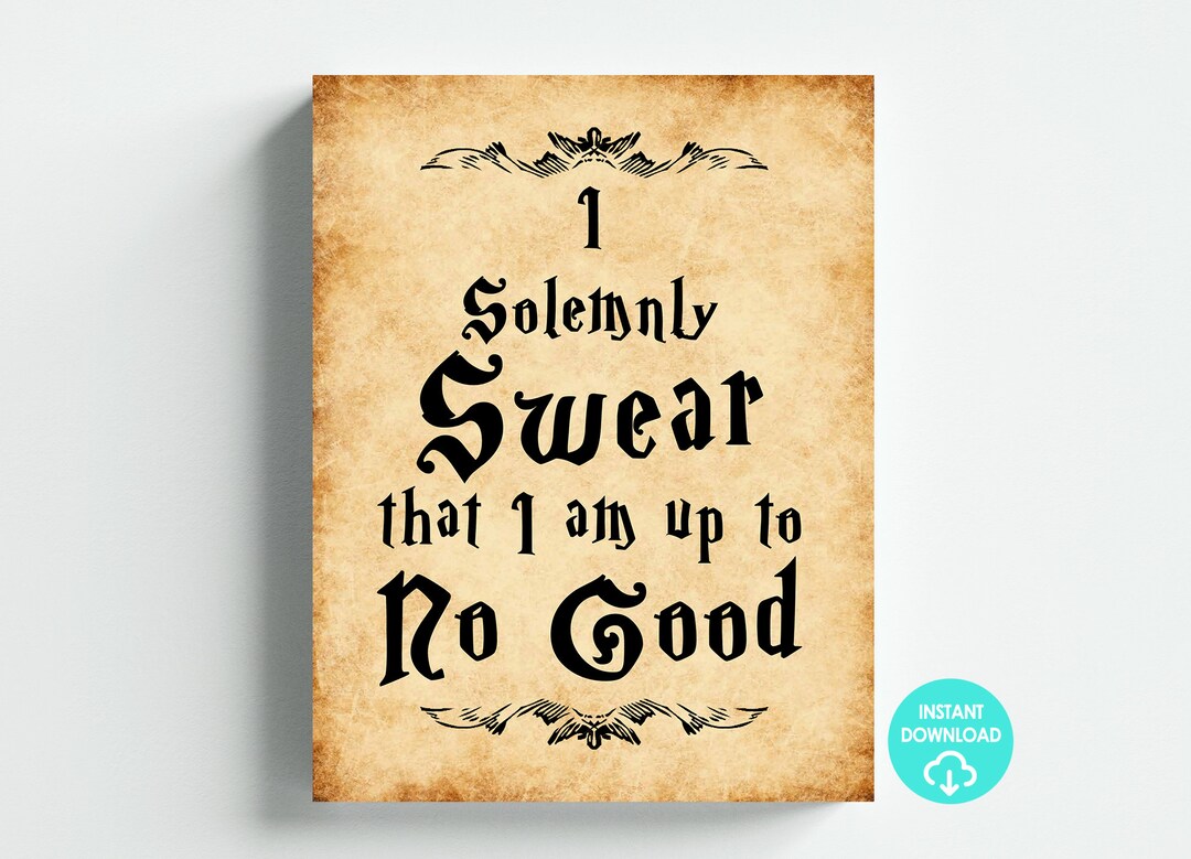 Wizard Theme I Solemnly Swear Sign Digital Download Letter - Etsy