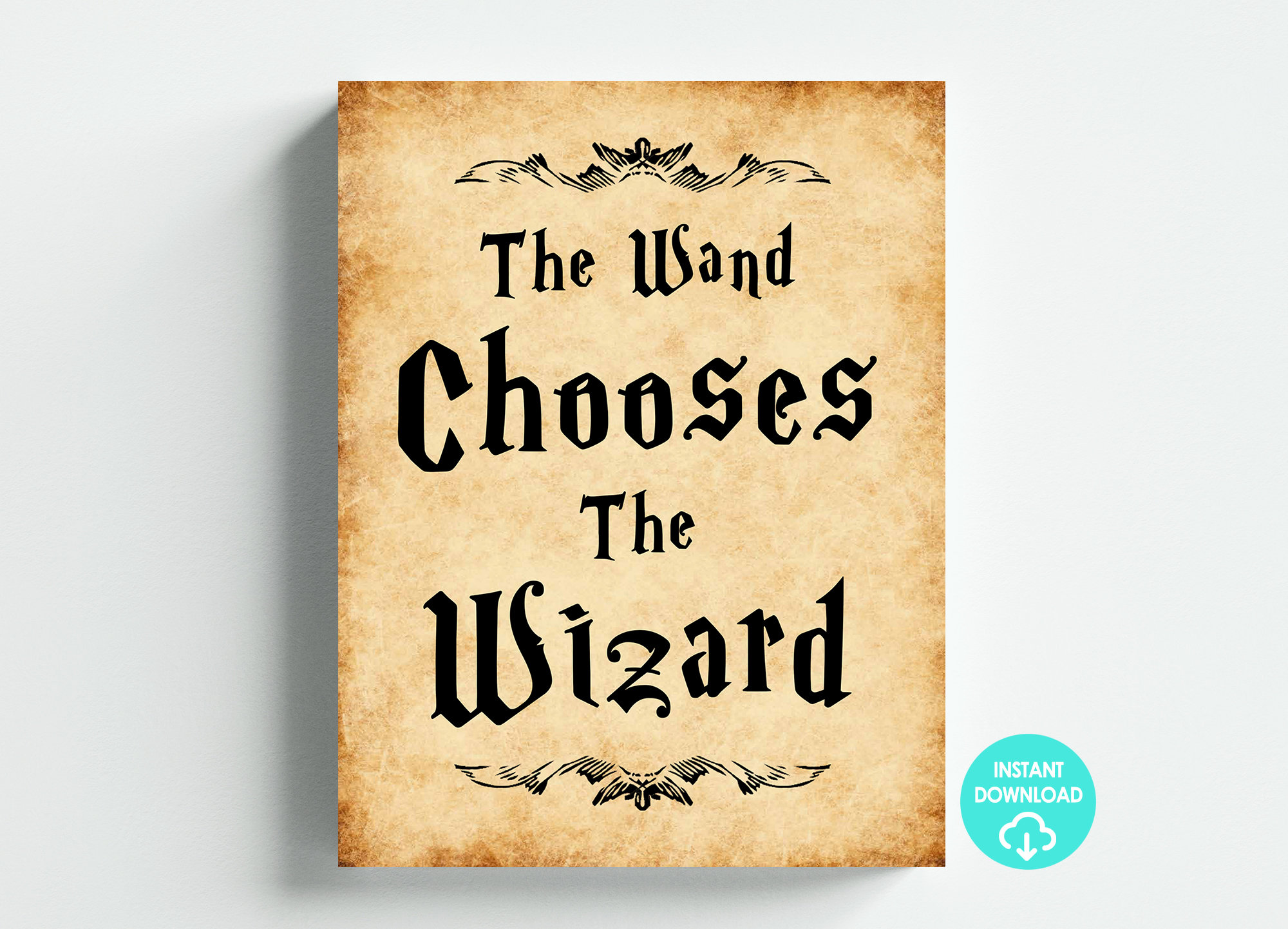 Wizard Theme the Wand Chooses Sign Digital Download Letter Size 8.5x11 ...