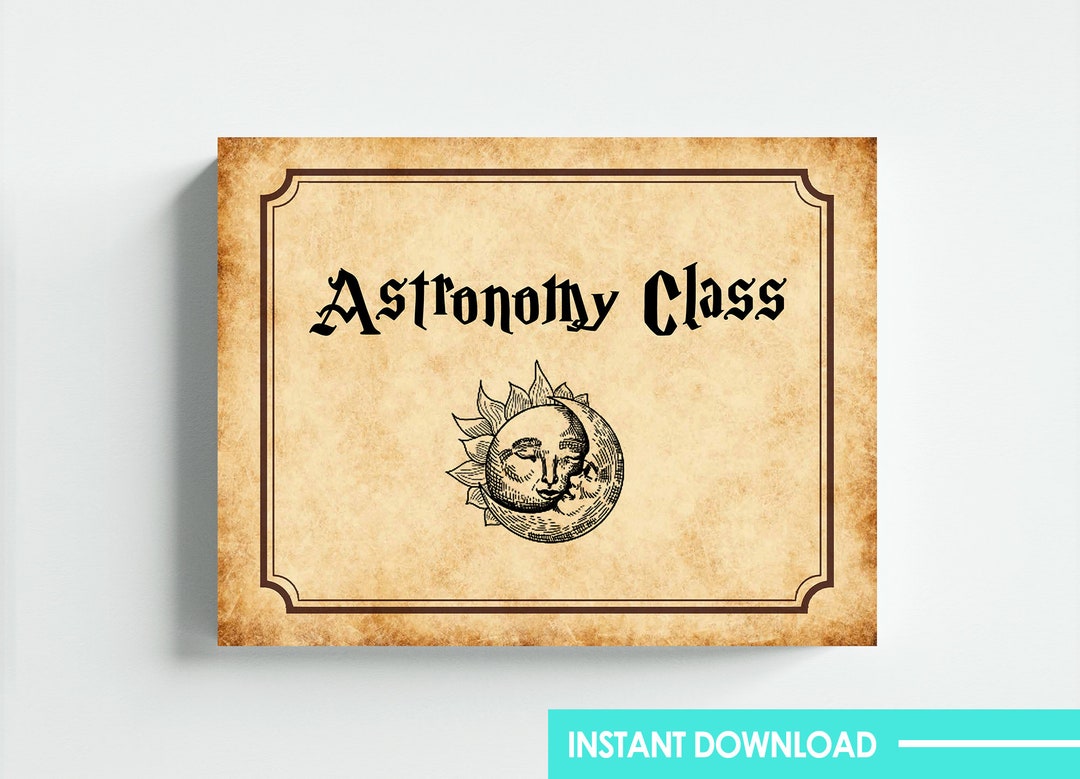 Wizard Theme Astronomy Class Sign Digital Download Letter Size 8.5x11 ...