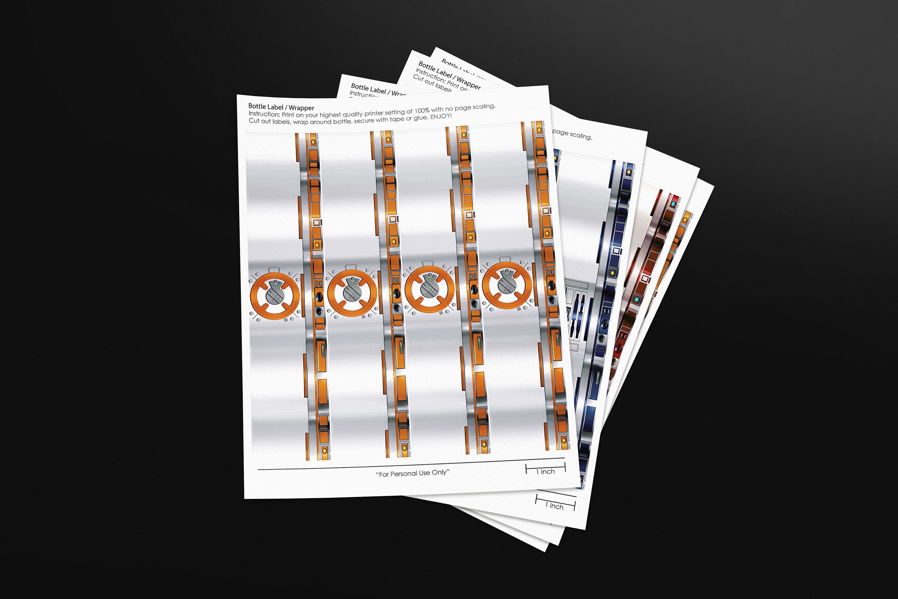 Robotic Bottle Labels 2x9 Printable DIY Instant Download - Etsy Australia