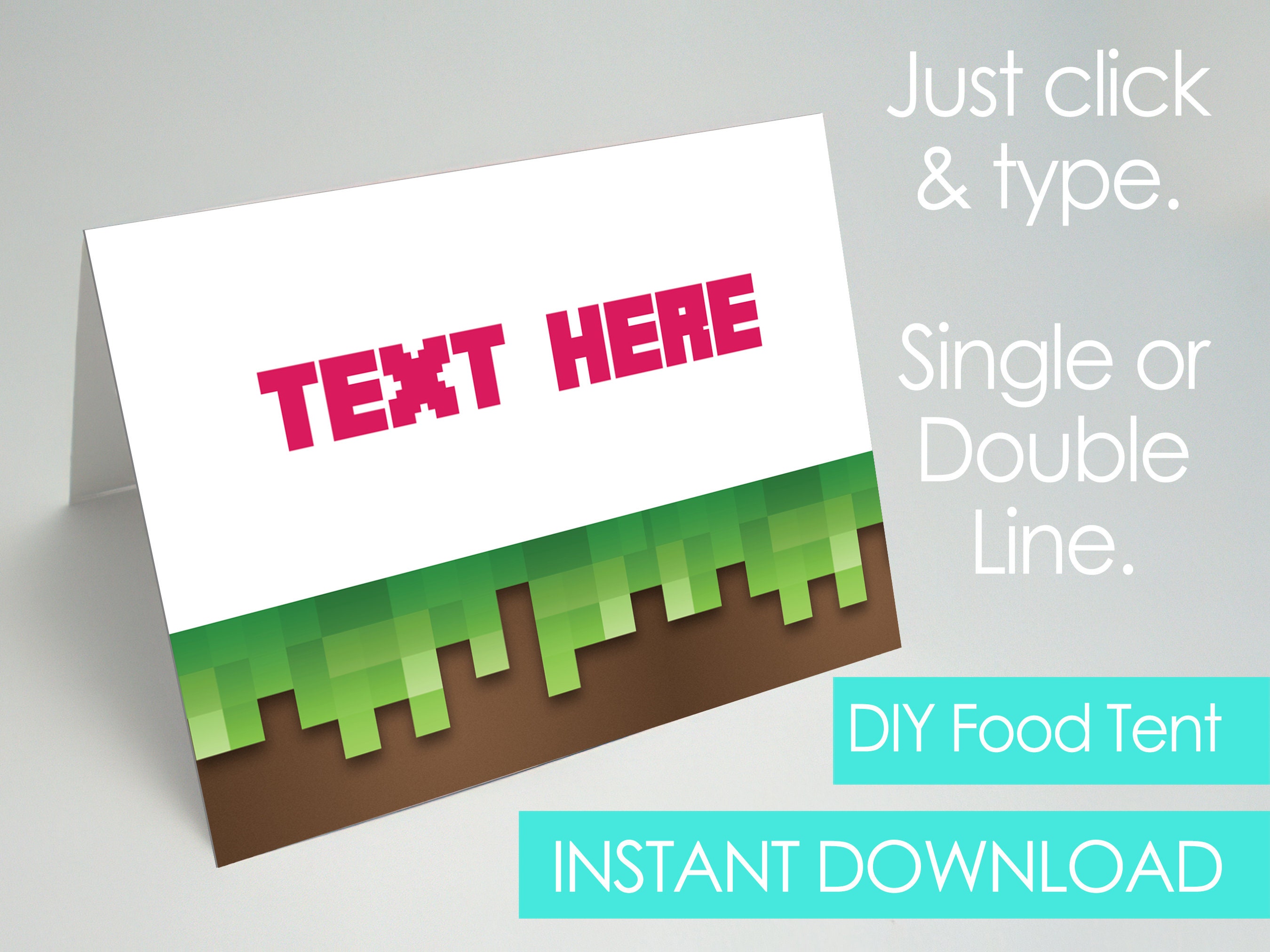 Minecraft Party Printable Food Labels