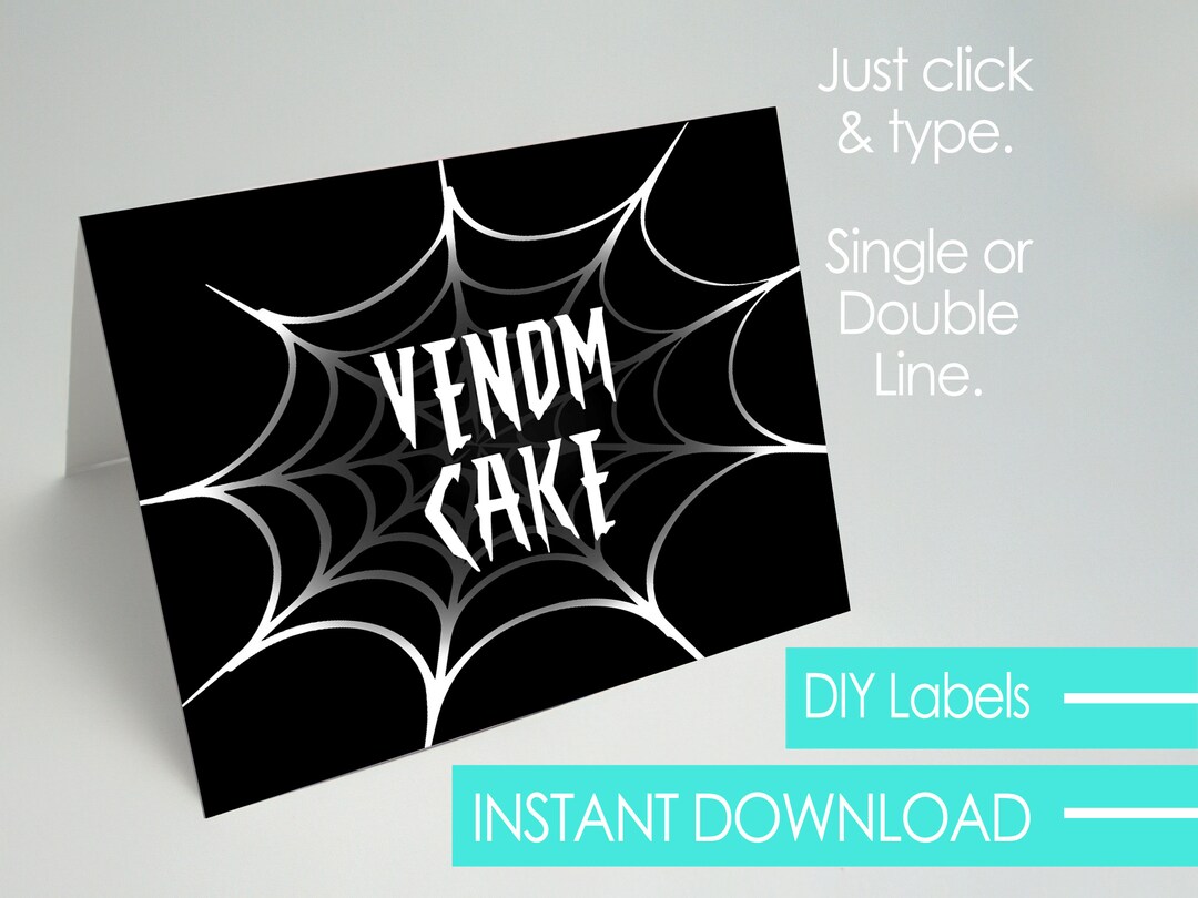 Dark Superhero Spider Theme Man Venom Spider Food Tent Editable Food ...