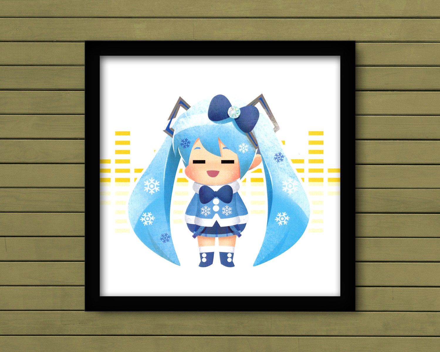 8x8 Hatsune Snow Miku Christmas Vocaloid Poster Print on | Etsy