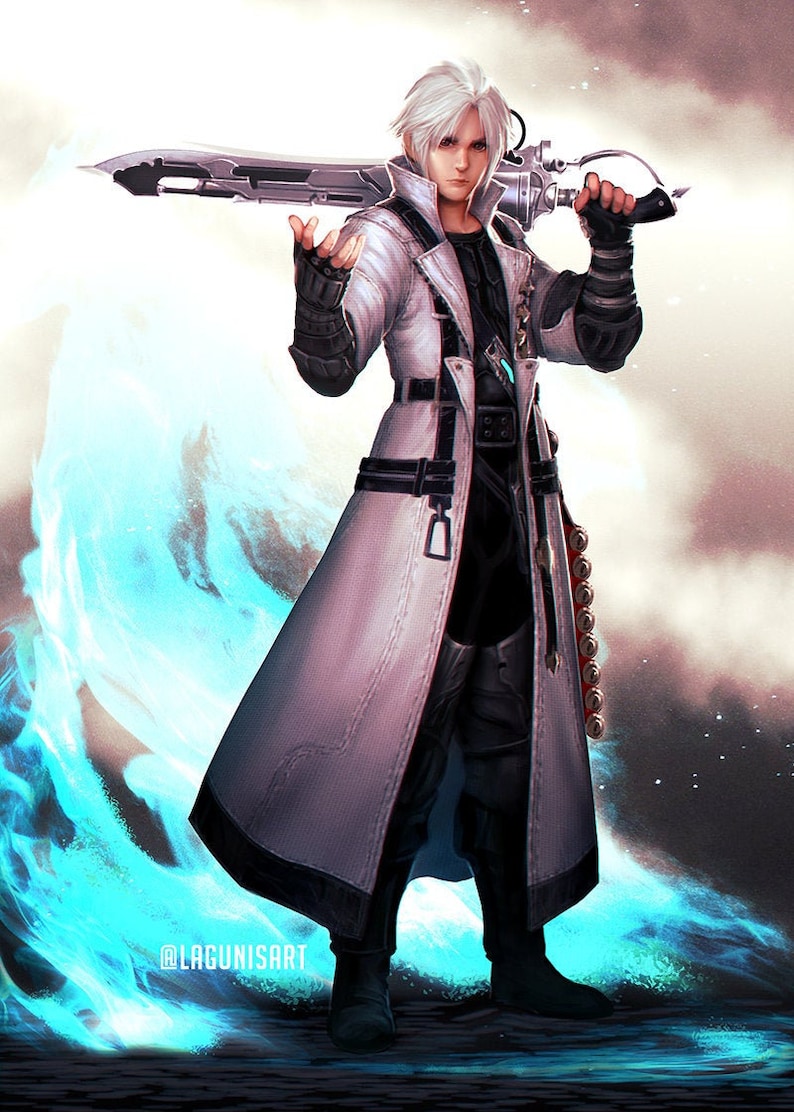 Final Fantasy XIV Thancred Gunbreaker Anime Art Print / Poster | Etsy