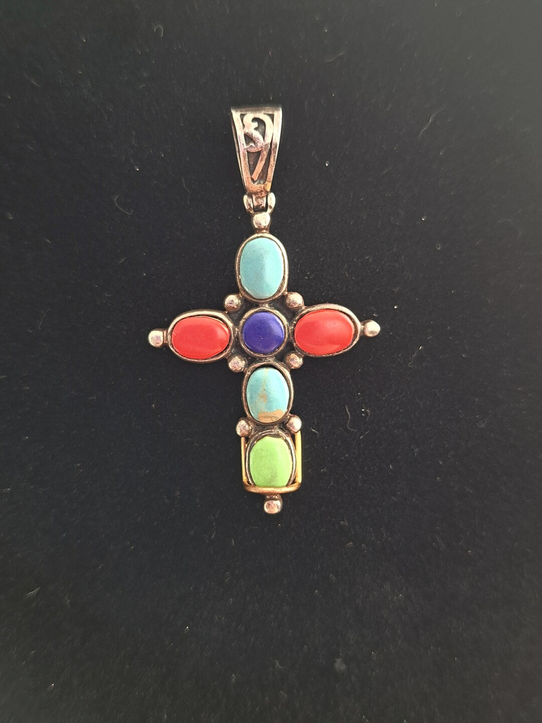 Sterling Multi-stone Cross on Chain - Etsy