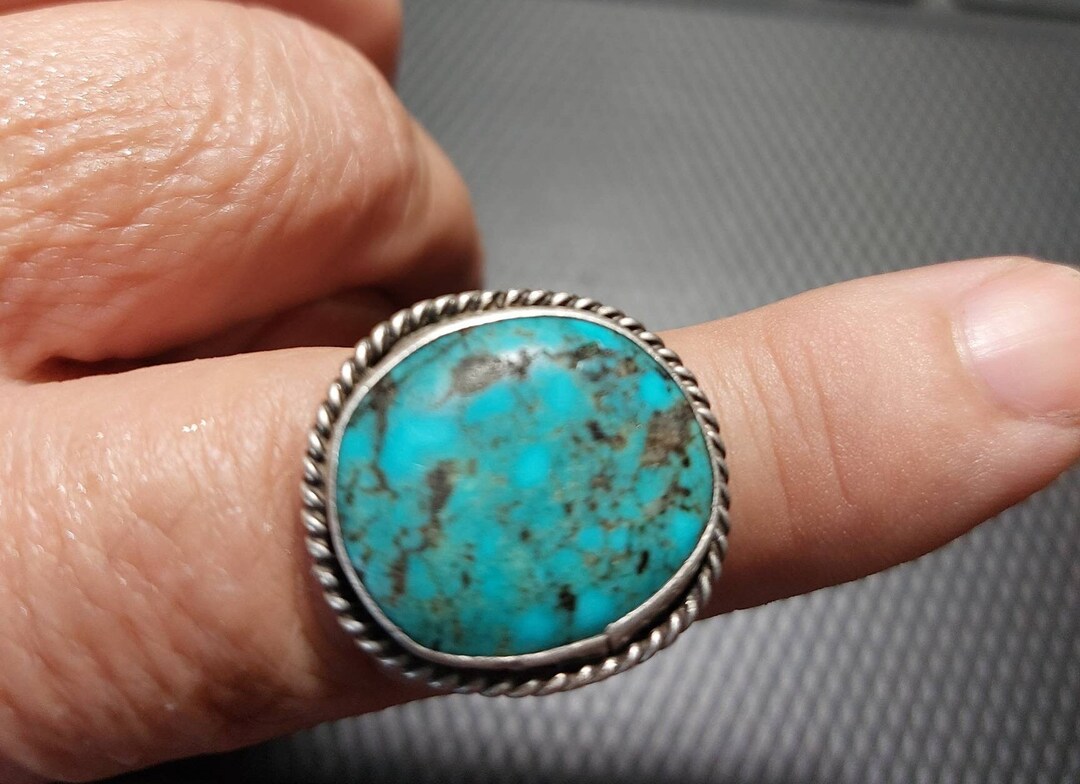 Native American Round Turquoise Ring 9.5 - Etsy