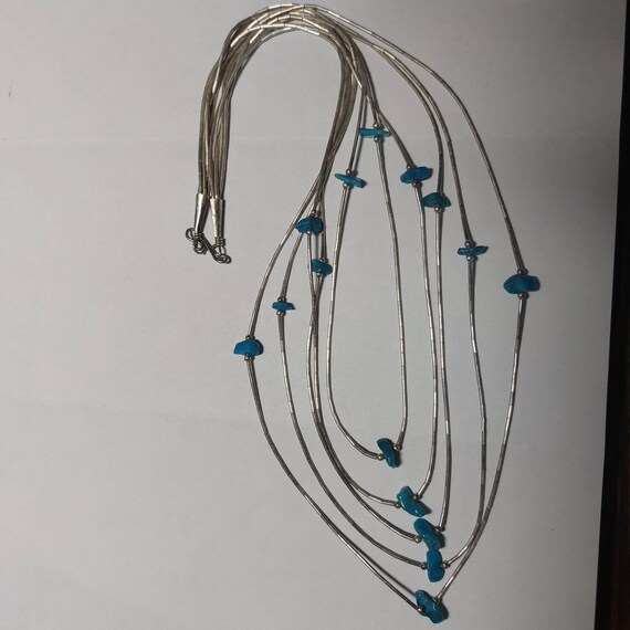 Native American Sterling Waterfall with Turquoise - Gem