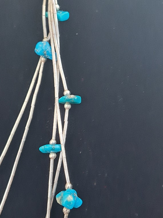 Native American Sterling Waterfall with Turquoise - Gem