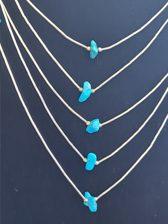 Native American Sterling Waterfall with Turquoise - Gem