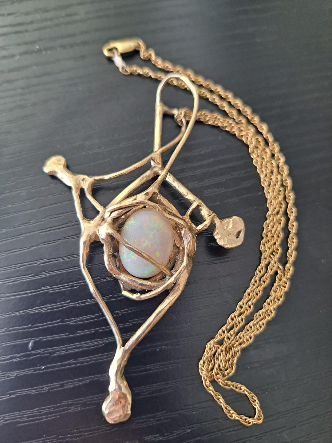 Freeform Art Cross With Opal - Etsy