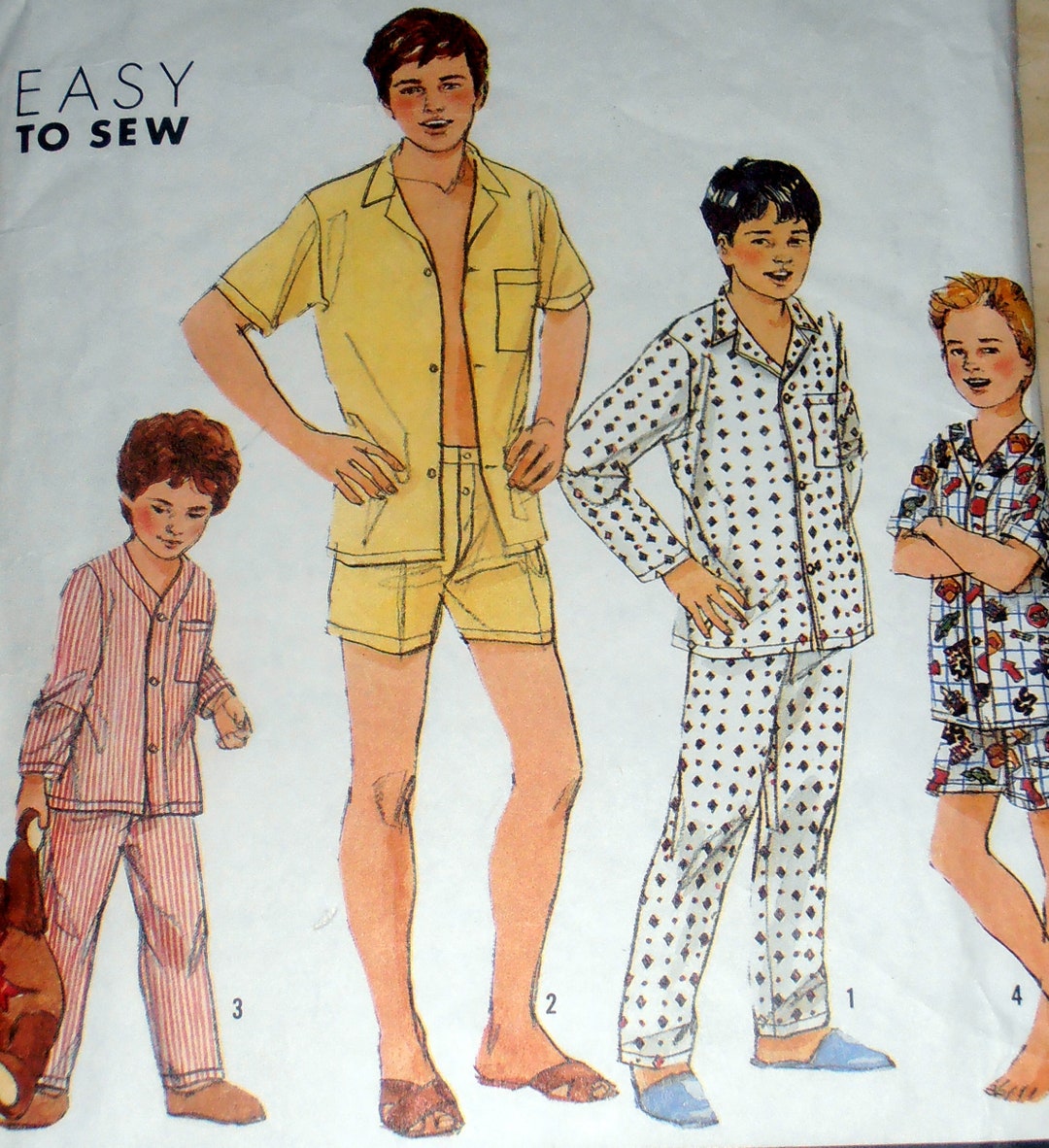 Boys Pajamas Pattern, Simplicity 9952 Sewing Pattern, Size 4-12 ...