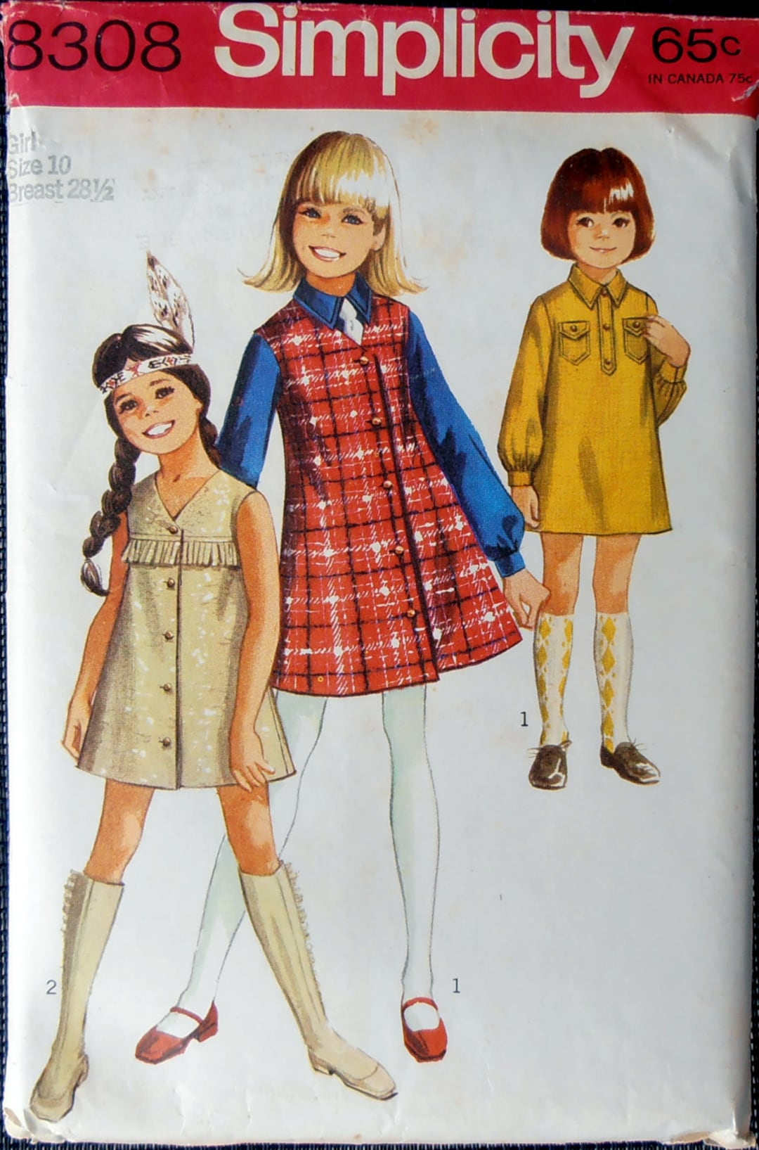Girls Jumper Pattern, Simplicity 8308, Sewing Pattern, Size 10, OOP ...