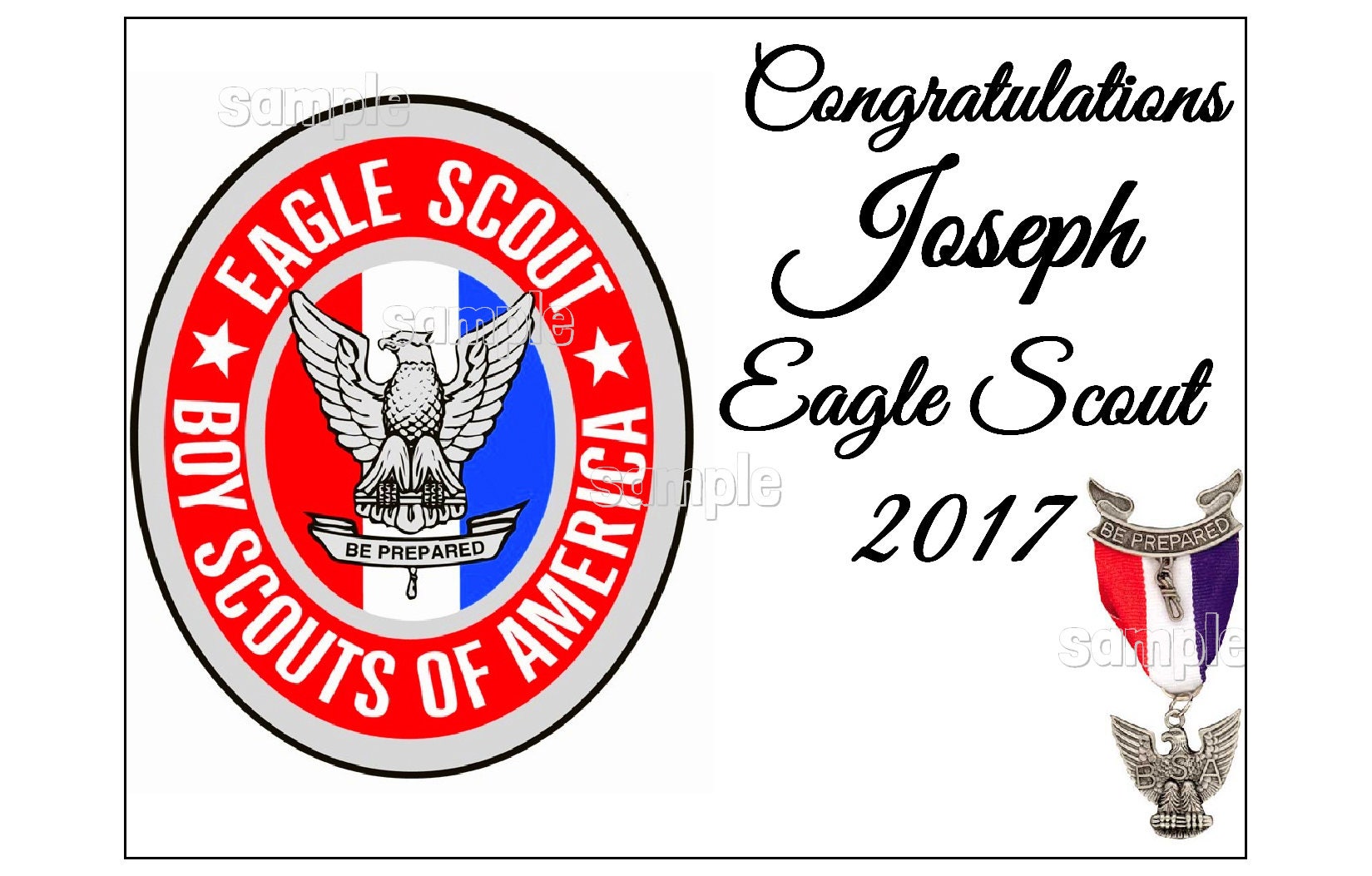 EAGLE scout emblem EDIBLE cake topper decoration sugar sheet | Etsy