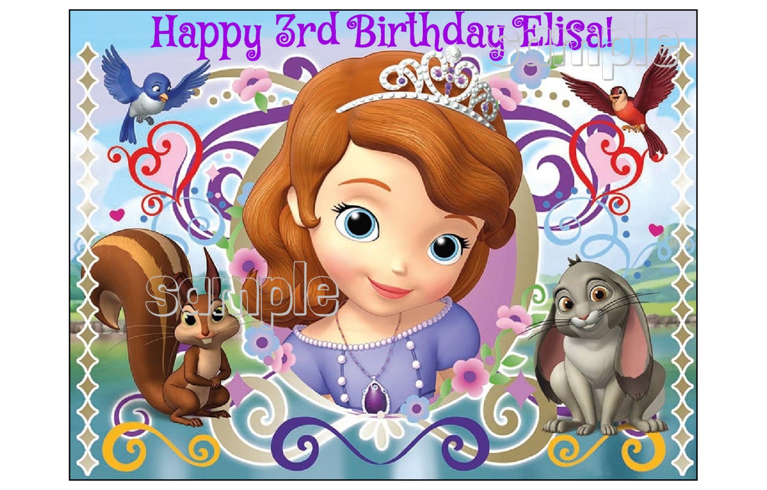 SOFIA the first EDIBLE cake topper decoration party birthday | Etsy