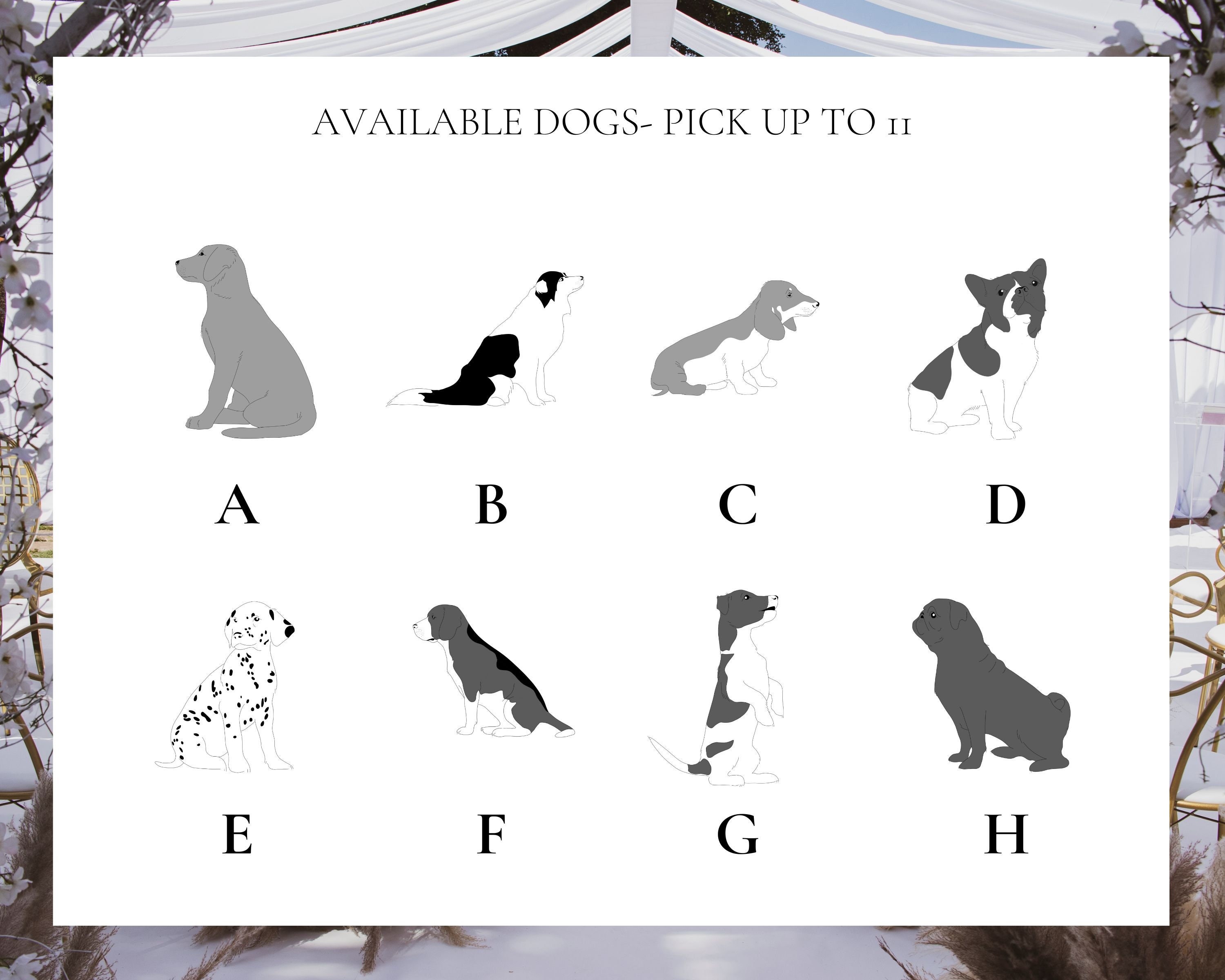 Dog Wedding Seating Chart, Bespoke Plan (digital A1 Pdf) Includes 11 ...