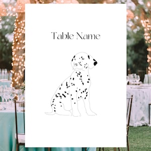 Set of 11 Dog Wedding Table Signs to Match Seating Chart, (digital A5 ...