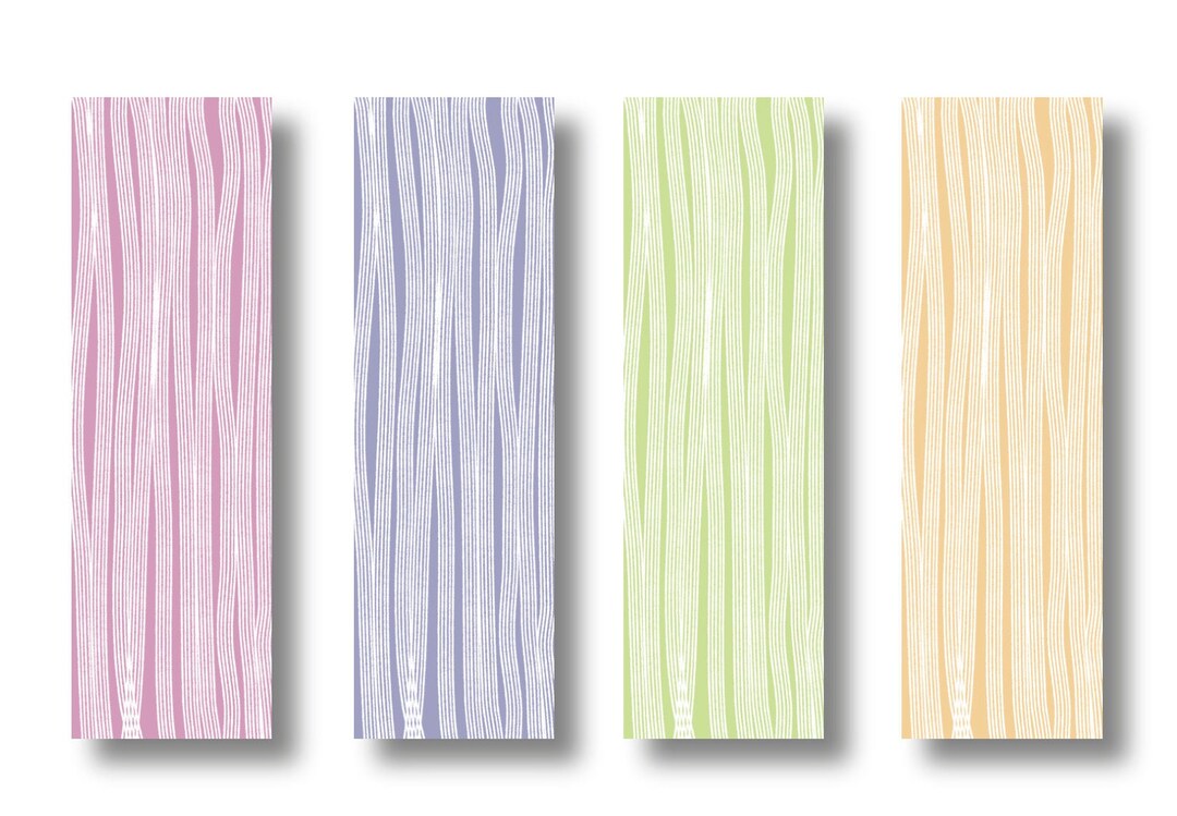 Set of 4 Printable Bookmarks, Pastel Striped Collection digital ...