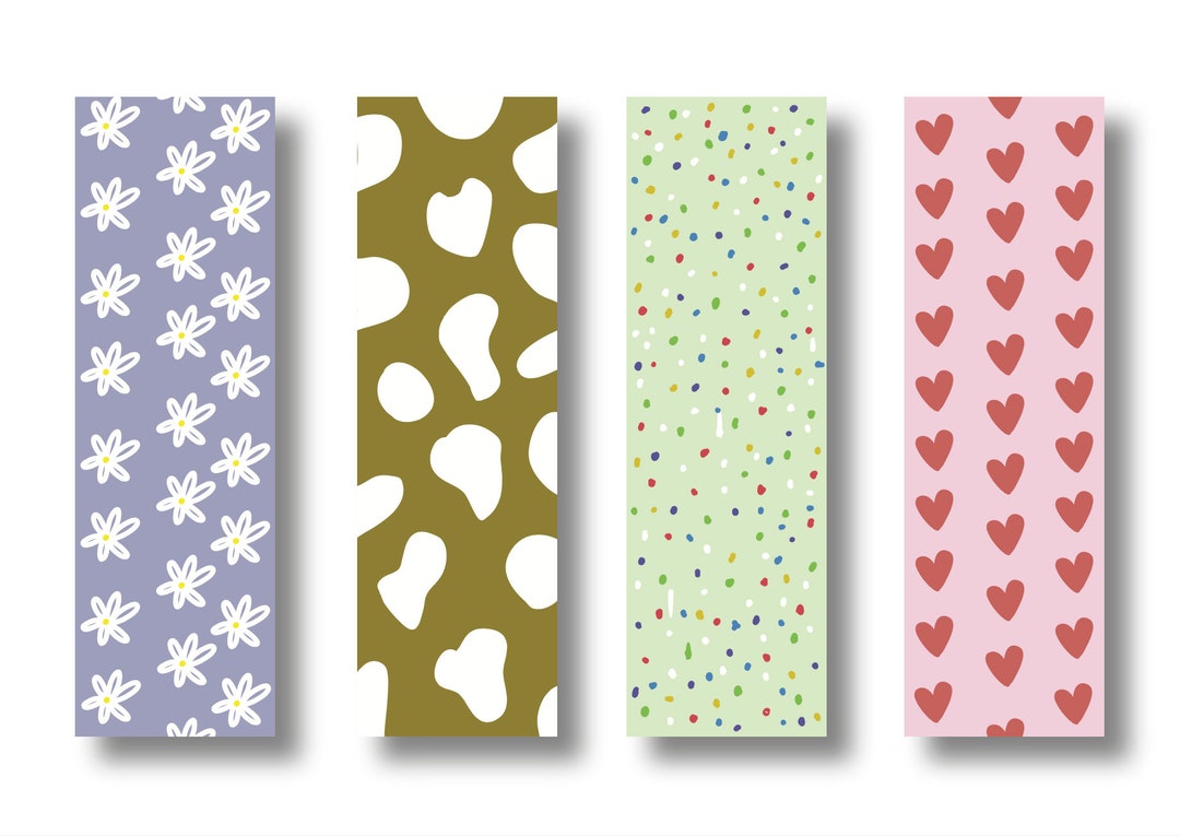 Set of 4 Printable Bookmarks, Pastel Collection (digital Download Pdf ...