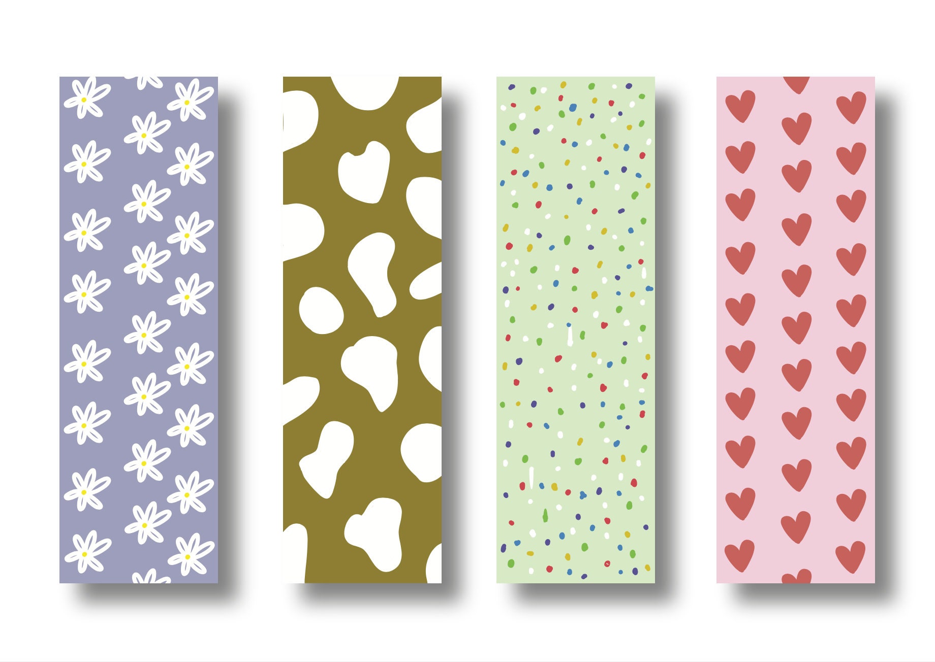 Set of 4 Printable Bookmarks Pastel Collection digital - Etsy