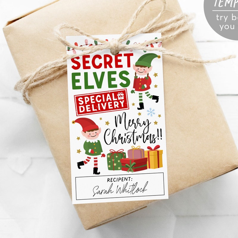 Secret Elf Tags - Etsy