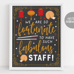 Fortune Cookie Staff Appreciation Sign Printable, Teacher Nurse School ...