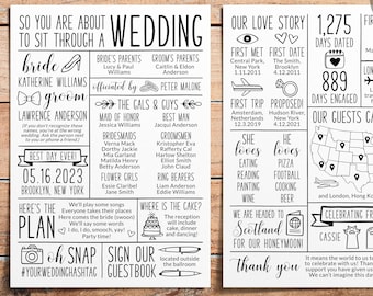 Modern Black and White Wedding Ceremony Program Template - Etsy