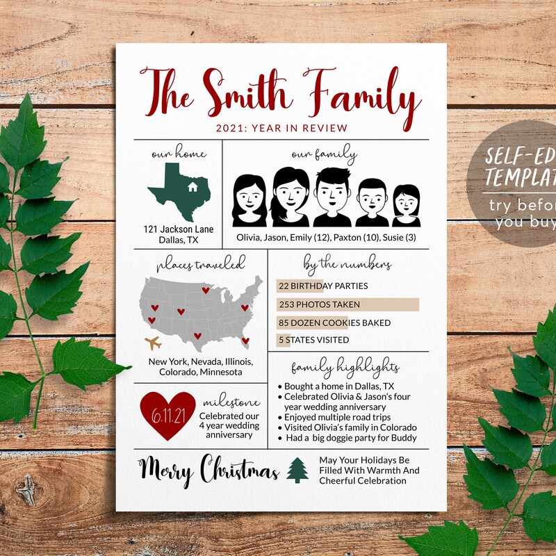 Year in Review Card - Etsy