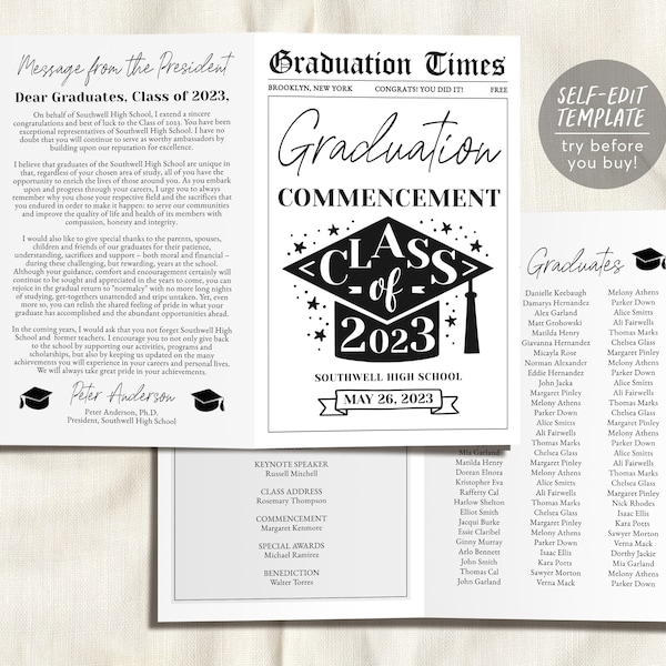 Graduation Booklet - Etsy