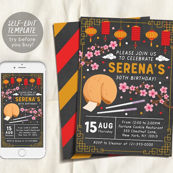 Chinese Invitation - Etsy