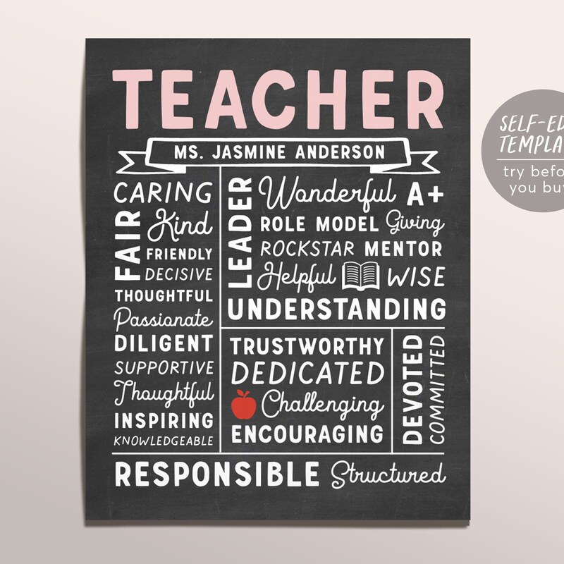 Teacher Chalkboard - Etsy