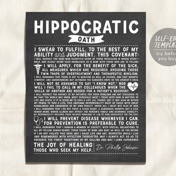 Hippocratic Oath - Etsy