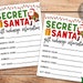 Secret Santa Gift Exchange Cards Editable Template, Holiday Christmas ...