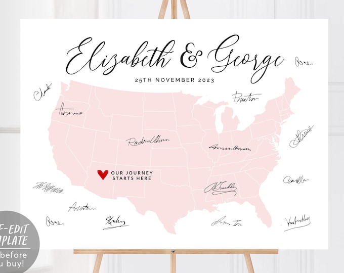 USA Landmark Map, America Landmark Map, USA Wall Art, USA Travel Poster ...